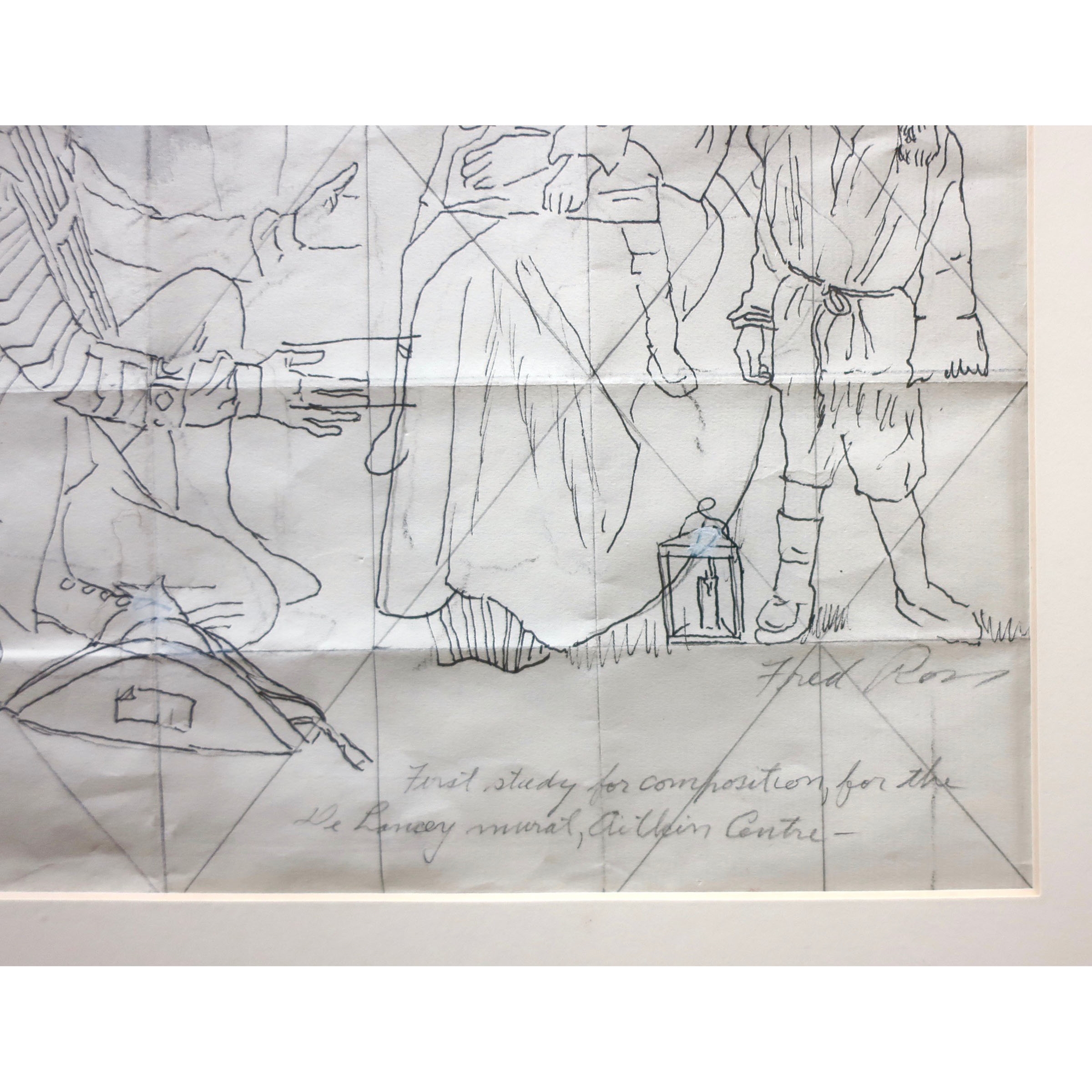 Fred Ross | FIRST STUDY FOR COMPOSITION FOR THE DELANCY MURAL, AILKIN ...