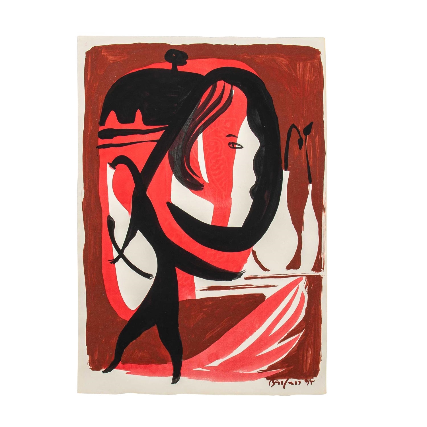 Ina Barfuss | Composition in black and red tones | MutualArt