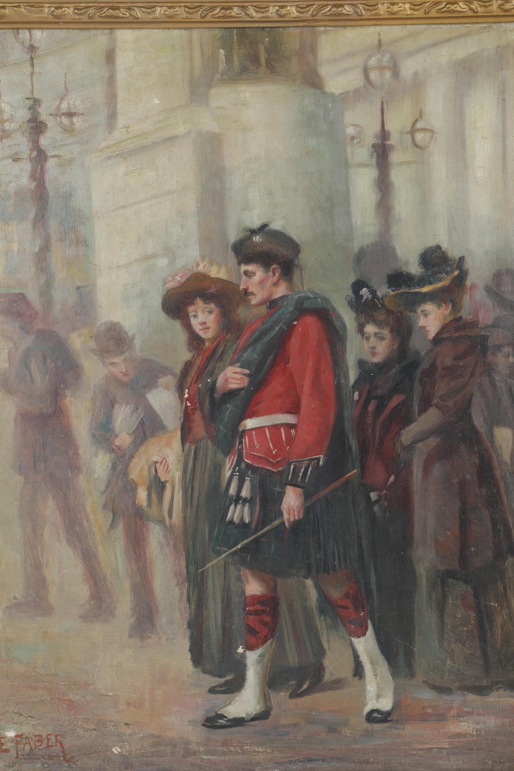 Ludwig Faber | FIGURES IN A STREET SCENE | MutualArt