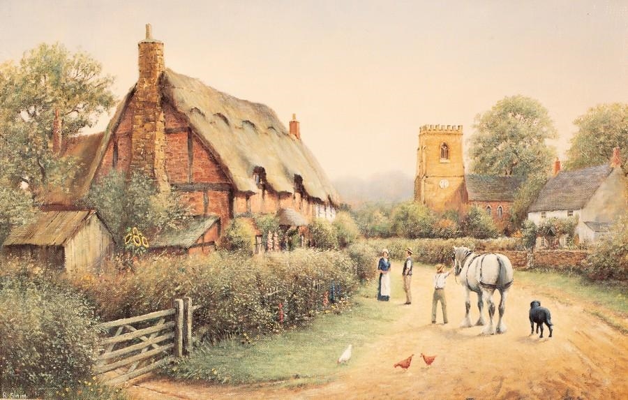 Richard Simm | Village Scene | MutualArt