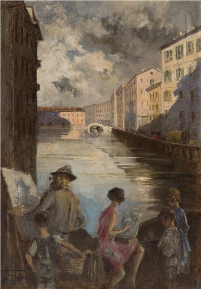 Piero Todeschini | ARTISTS PAINTING ON THE OLD NAVIGLIO DI SAN MARCO IN ...