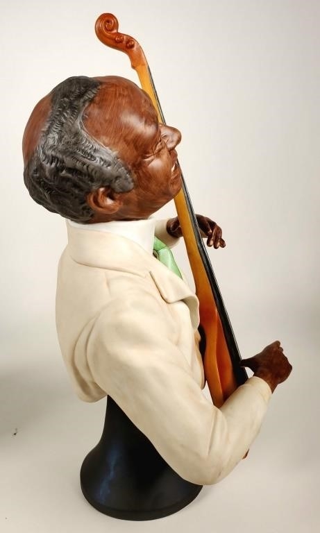 Edward J. Rohn | Large Porcelain Bass Player Bust by Edward J. Rohn ...