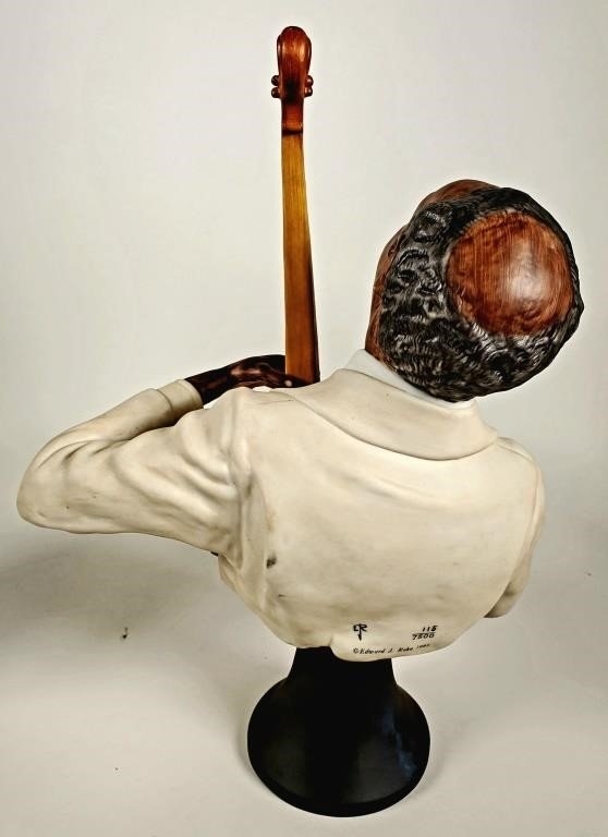 Edward J. Rohn | Large Porcelain Bass Player Bust by Edward J. Rohn ...