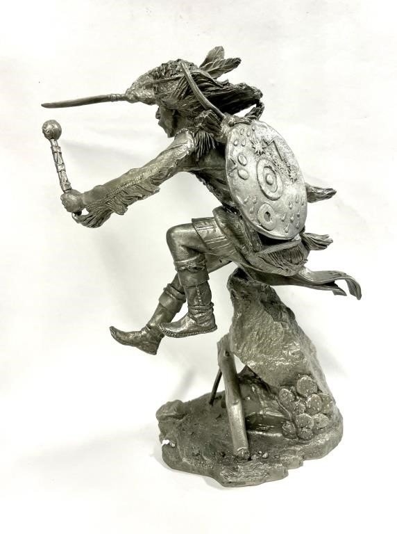 Jim Ponter | APACHE RAIDER Pewter Statue (1990) | MutualArt