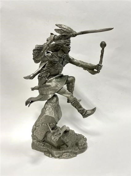 Jim Ponter | APACHE RAIDER Pewter Statue (1990) | MutualArt