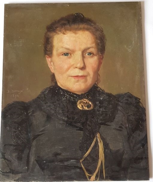 Emile Bouzin | Portraits of a man and a woman (1894) | MutualArt