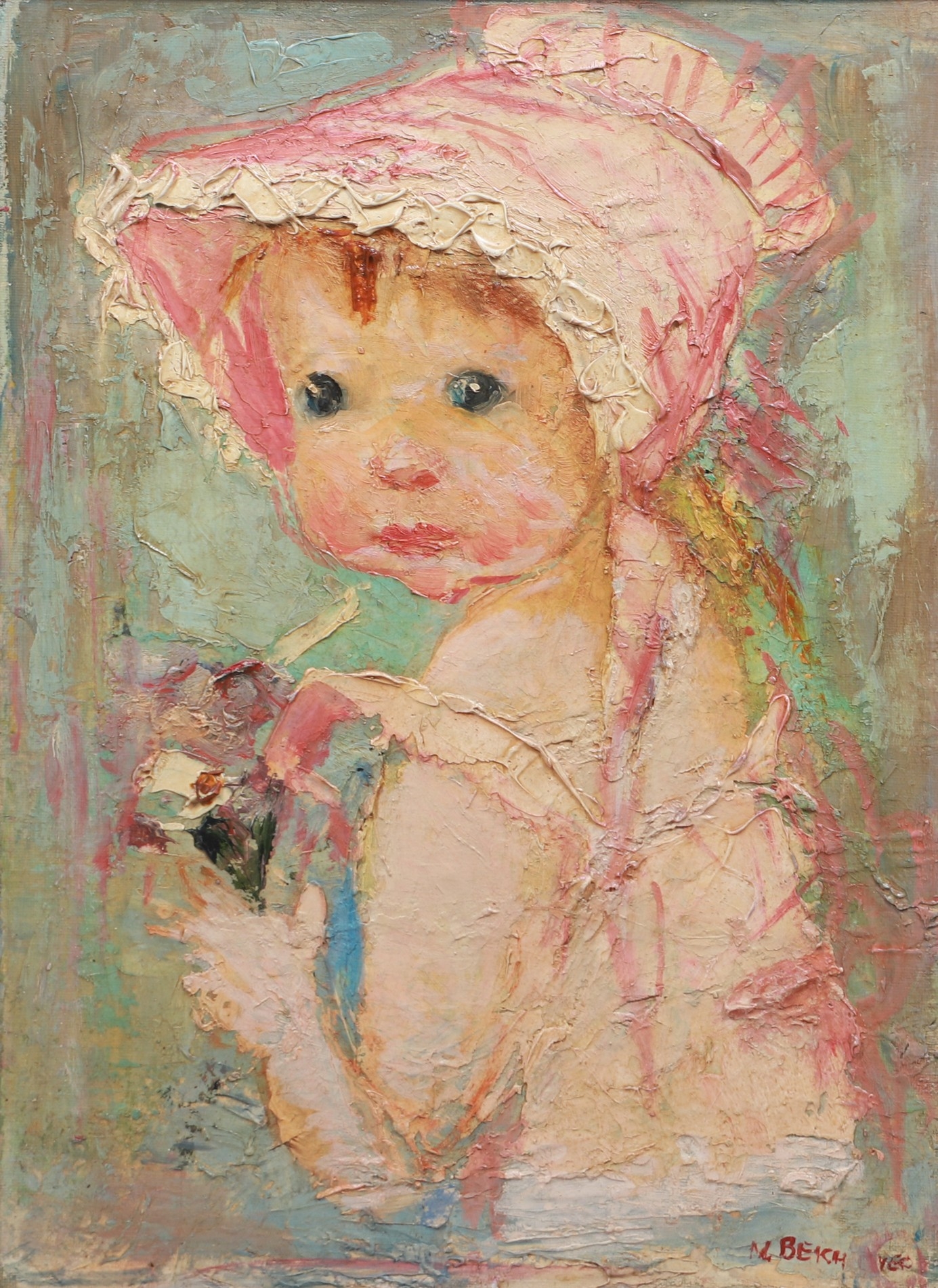 Mary Beich | Little Girl with Flowers | MutualArt