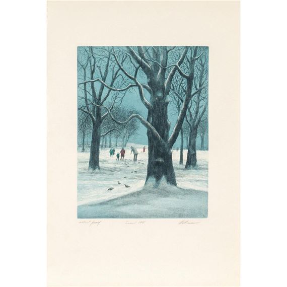 Harold Altman | Winter day at the park (1985) | MutualArt