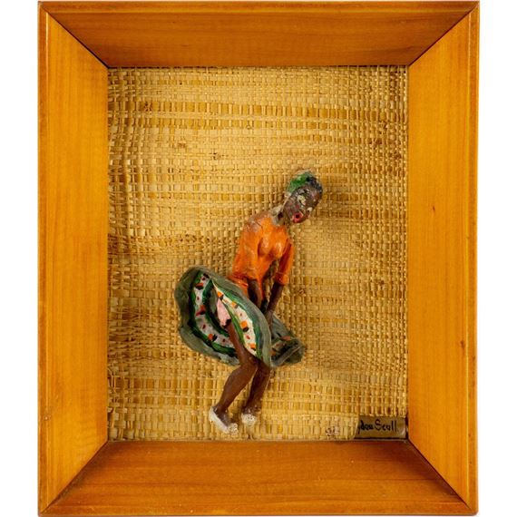 Haydee Scull | Woman holding down her skirt (1956) | MutualArt