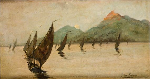 Pedro Sáenz Sáenz | Atardecer con veleros | MutualArt