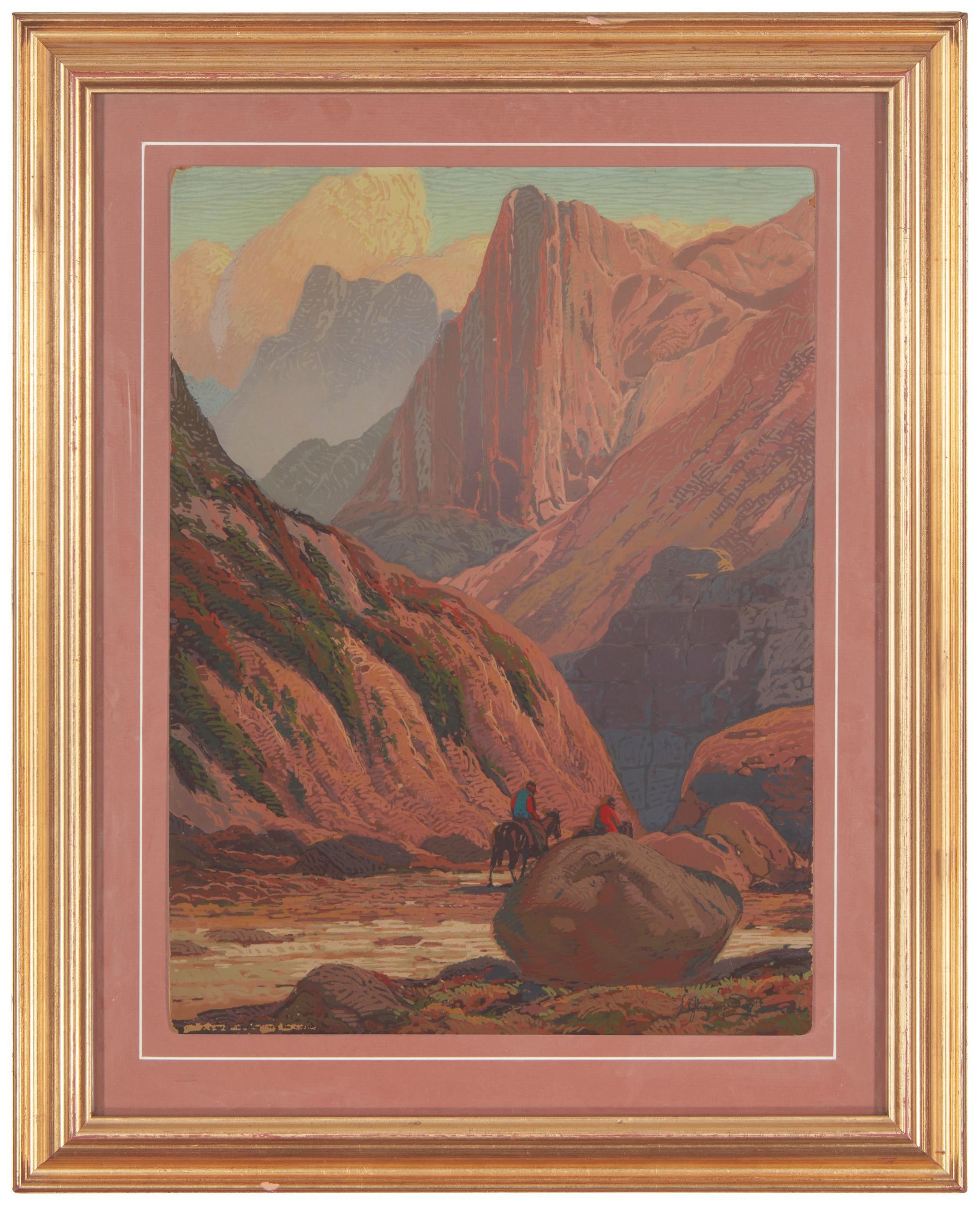 Fred Grayson Sayre | American Indians cresting a hill on horseback ...