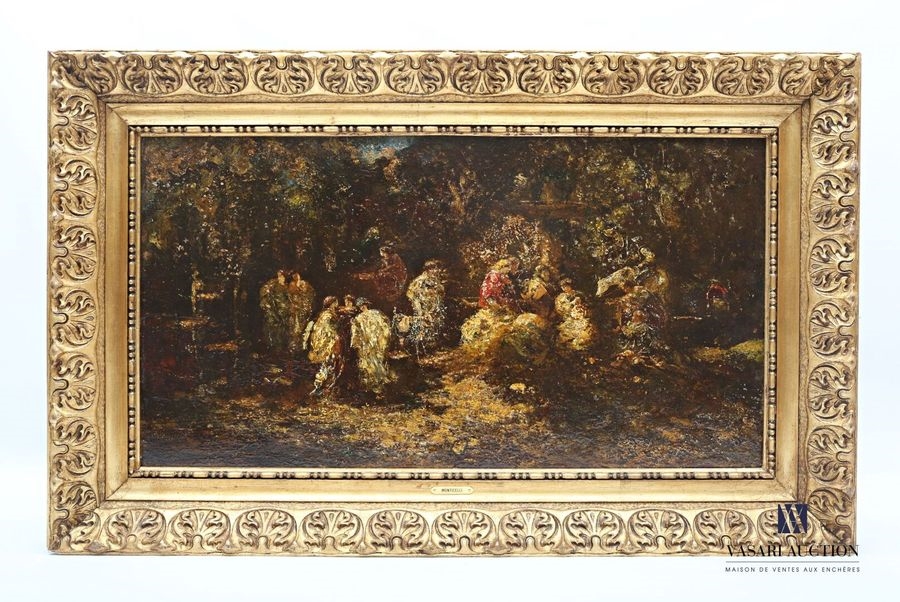 Adolphe Joseph Thomas Monticelli | Gallant scenes in the park | MutualArt