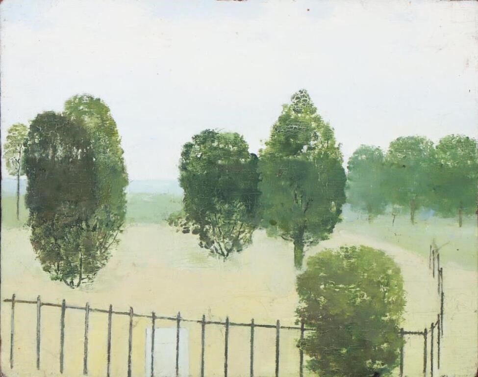 Albert York | 2 Works: Landscape with Trees; and A Country Fence ...