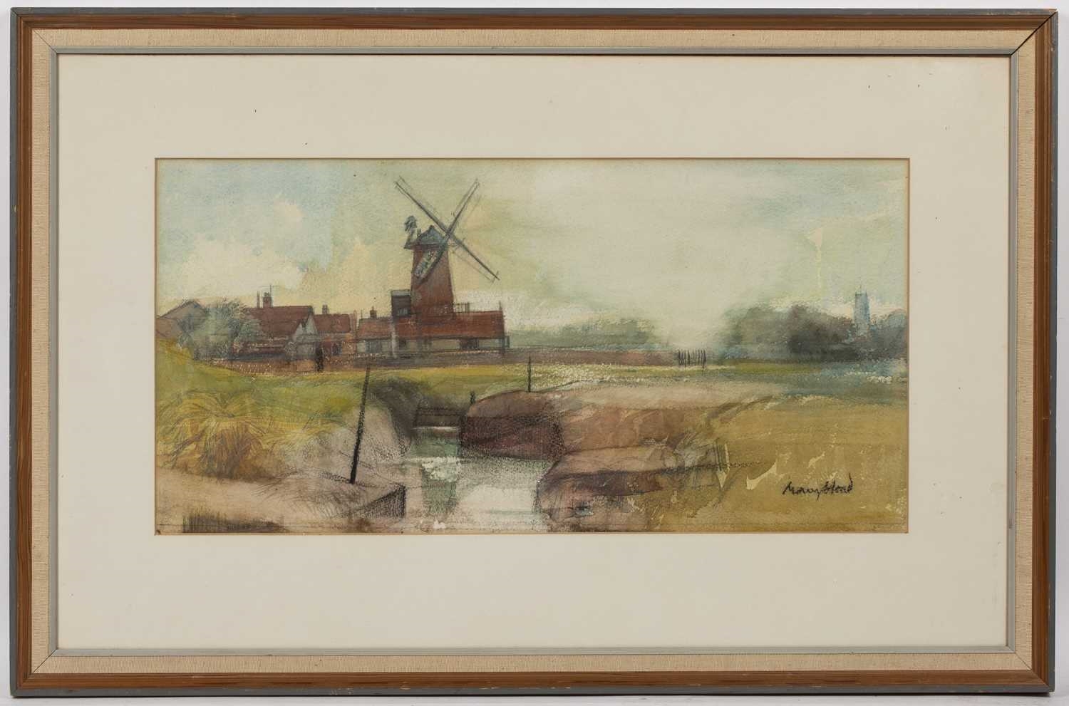 Mary Hoad | Landscape with windmill | MutualArt
