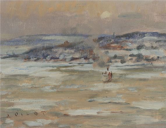 Robert Pilot | Moonrise, View of Lauzon from Québec (1963) | MutualArt