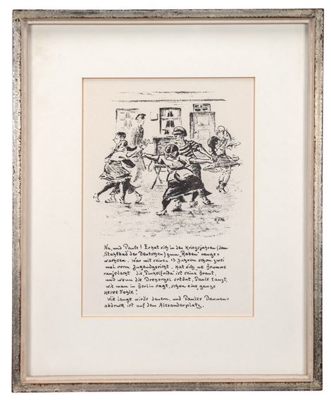 Heinrich Zille | Als das Freibad aufkam; Tanz nach der Drehorgel (1919 ...