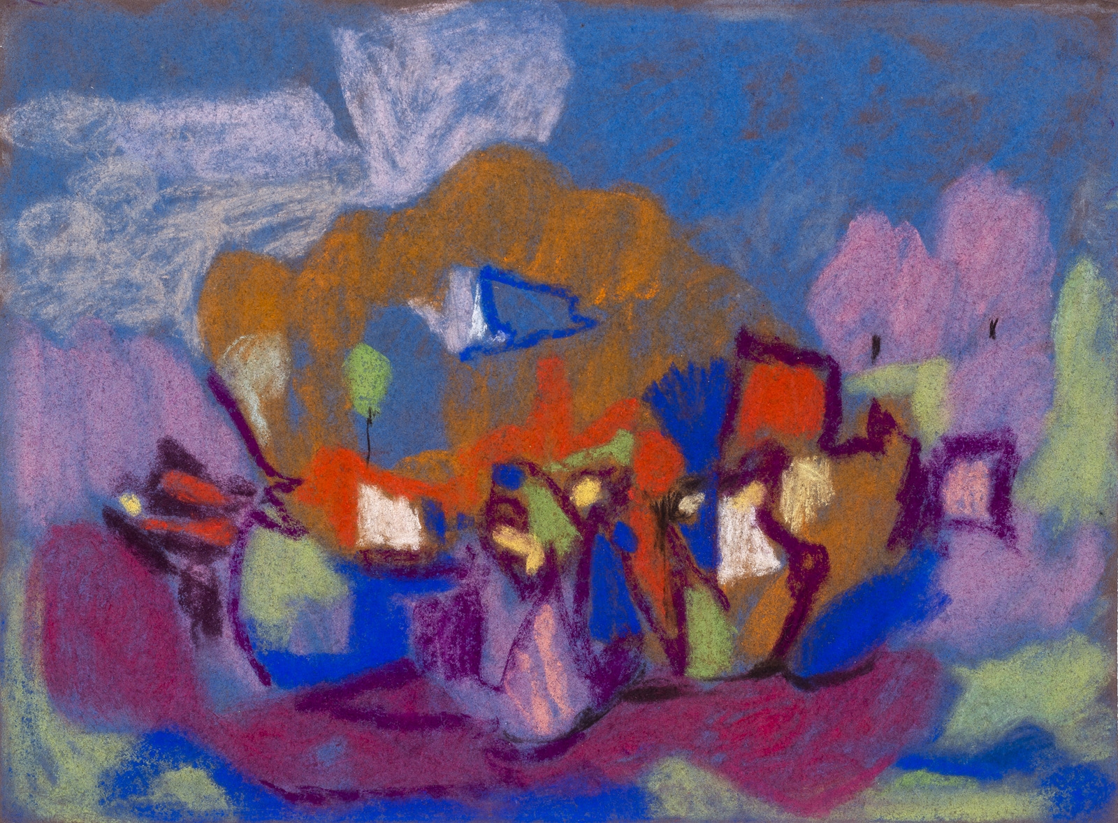 Adolf Hölzel | Figures in landscape (Circa 1917) | MutualArt