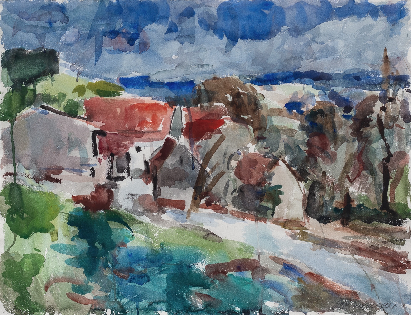 Manfred Henninger | Houses in landscape | MutualArt