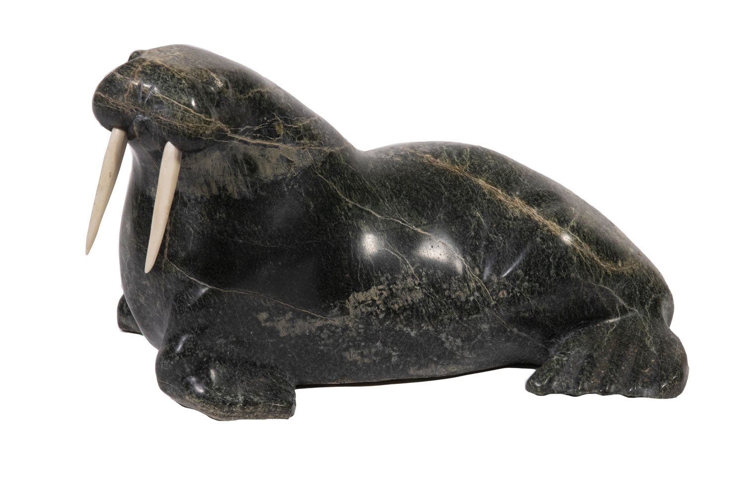 Enook Manomie | Sculpture of a Resting Walrus | MutualArt