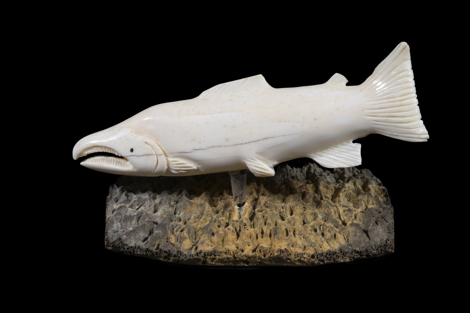 Dennis H. Pungowiyi | INUIT SCULPTURE OF A SALMON | MutualArt