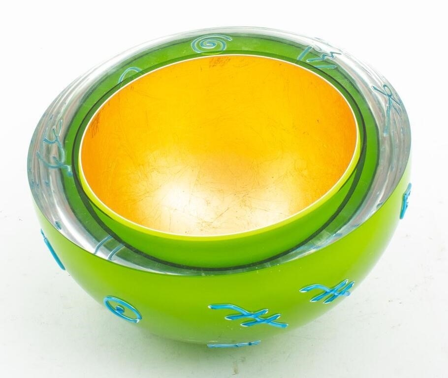 Molly Stone | Molly Stone Post-Modern Art Glass Bowl (1993) | MutualArt