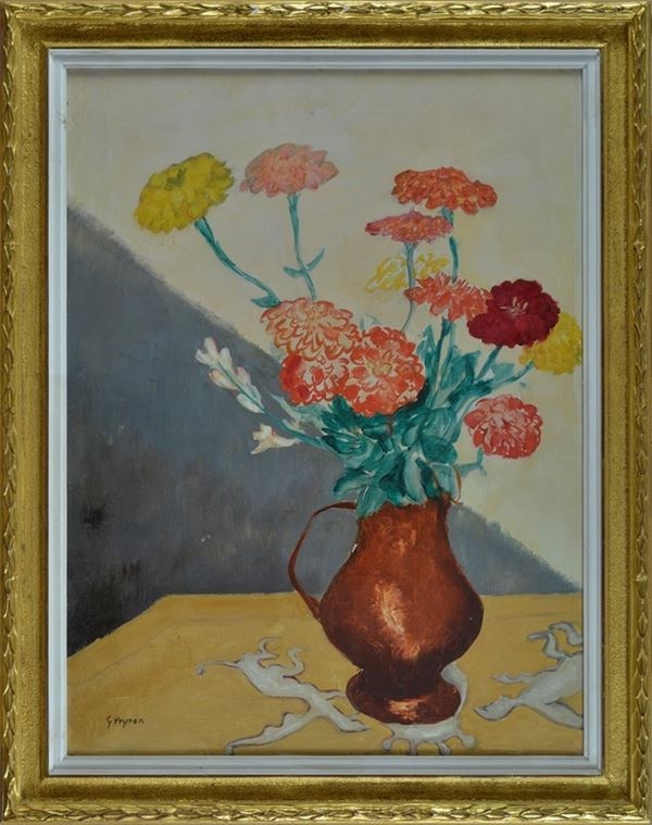 Guido Peyron | Flowers in the pitcher | MutualArt