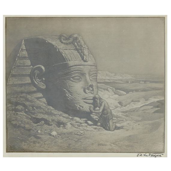 Elihu Vedder | Antique Photograph after The Questioner of the Sphinx ...