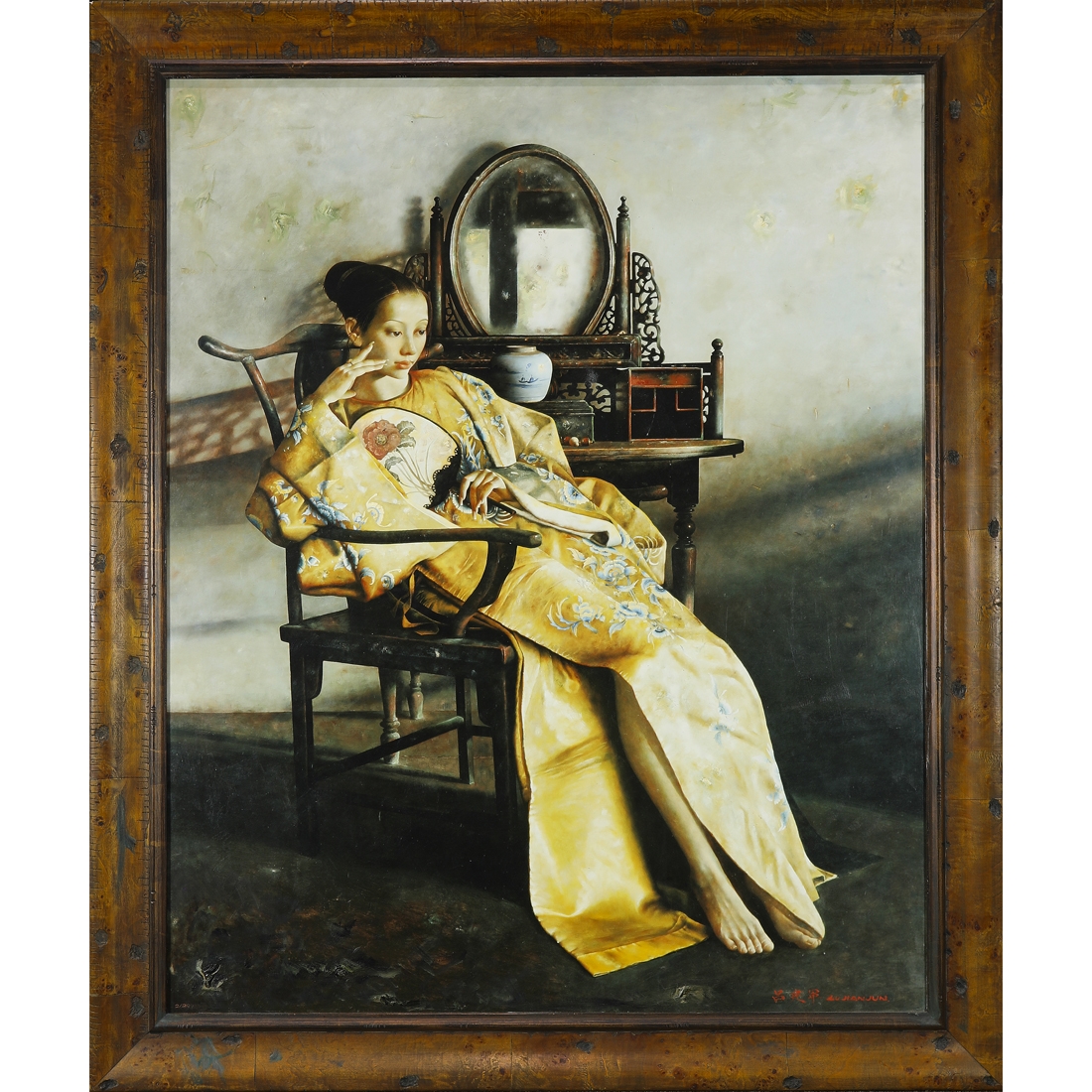 Lu Jian Jun | Women with Fan in Chair | MutualArt