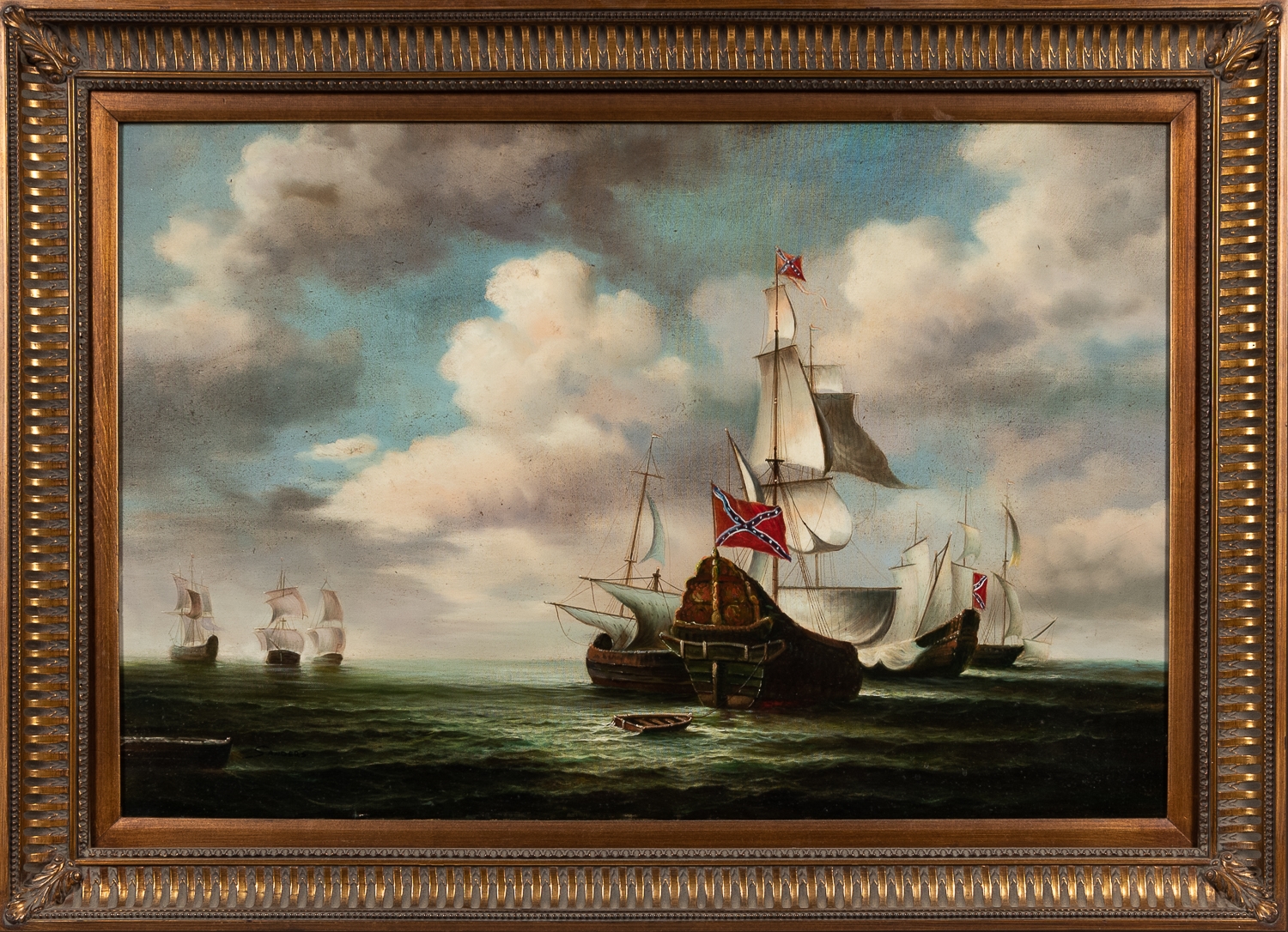 Robert Sanders | Sailing Vessels Under a Cloud-filled Sky | MutualArt