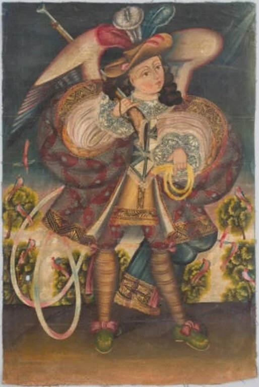 Cuzco School, 19th Century | The Archangel Saint Raphael holding an ...