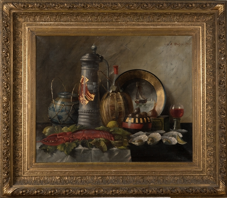 Max Otto Beyer | Stillleben mit Hummer (1885) | MutualArt