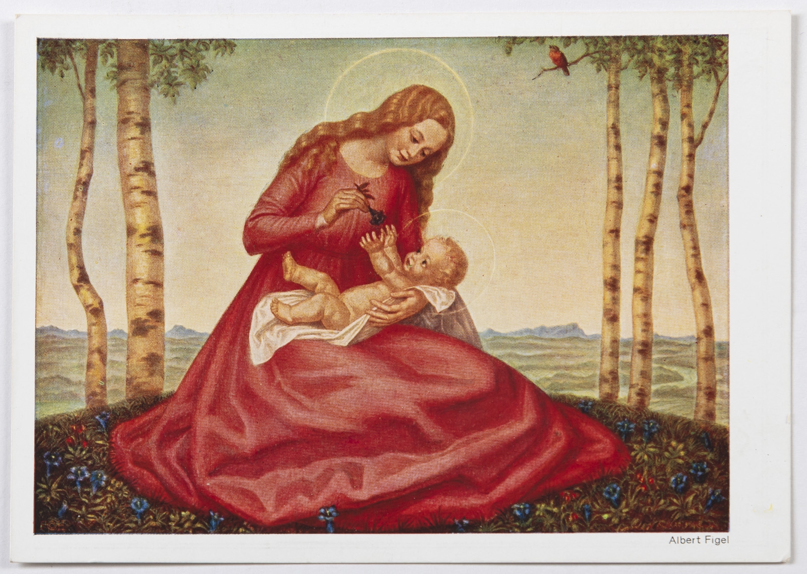 Albert Figel | 2 works: Portrait of a child and Mary with child | MutualArt