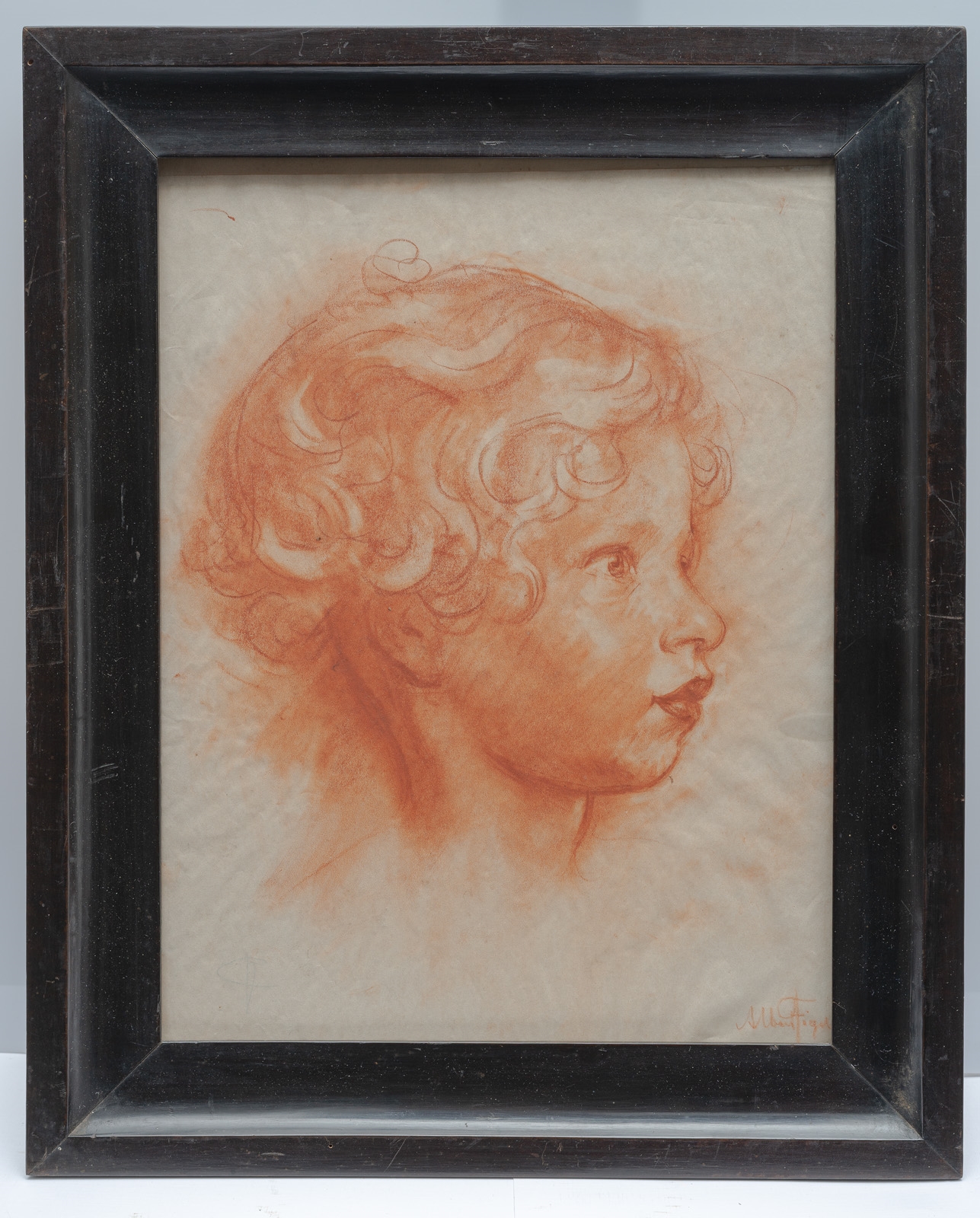 Albert Figel | 2 works: Portrait of a child and Mary with child | MutualArt