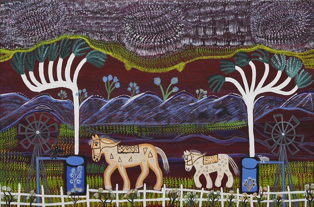 Bessie Liddle | Travelling Home Two Horses in Landscape | MutualArt