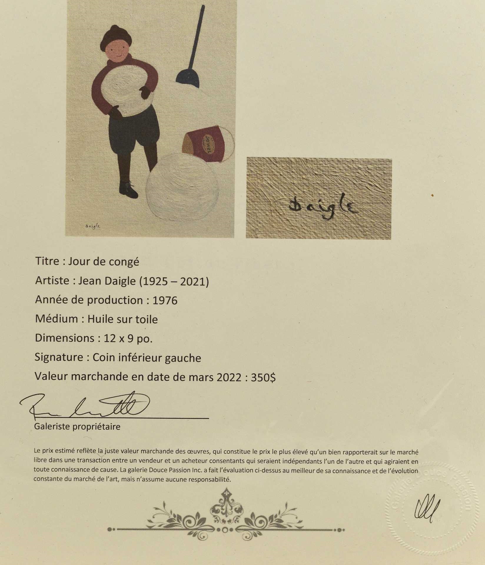 Jean Daigle | Jour de congé | MutualArt