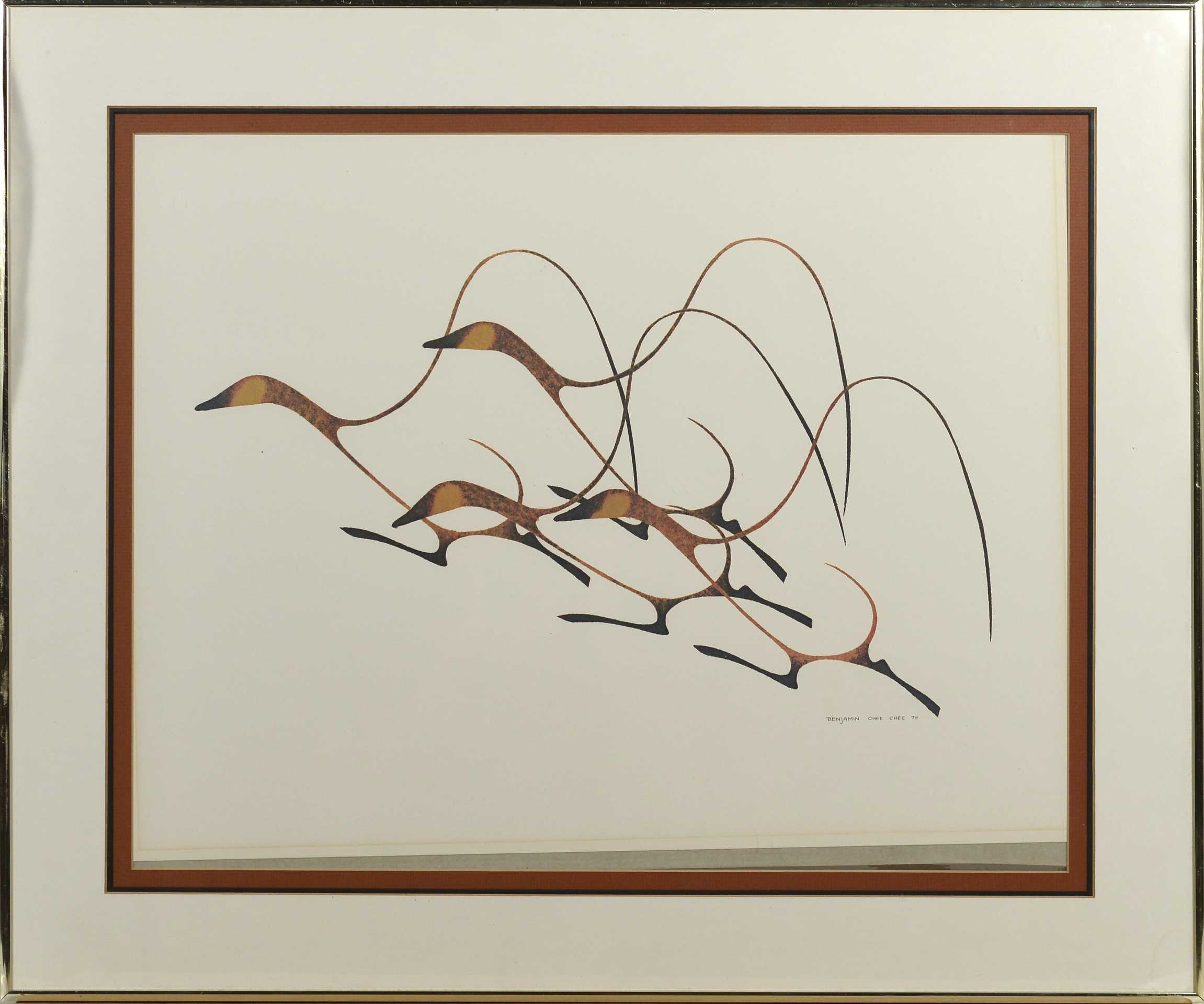 Benjamin Chee Chee | Spring Fight (1974) | MutualArt