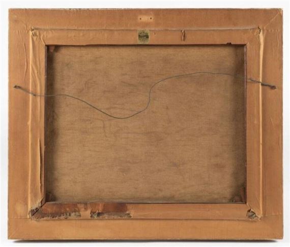 Hudson Mindell Kitchell | Old Oil Painting of Woods Path sgd H.M ...