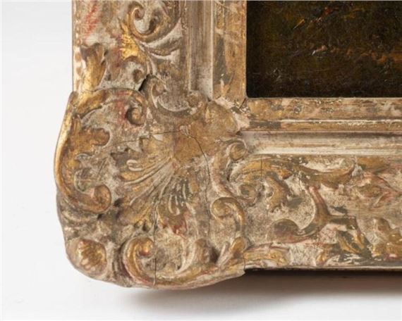 Hudson Mindell Kitchell | Old Oil Painting of Woods Path sgd H.M ...