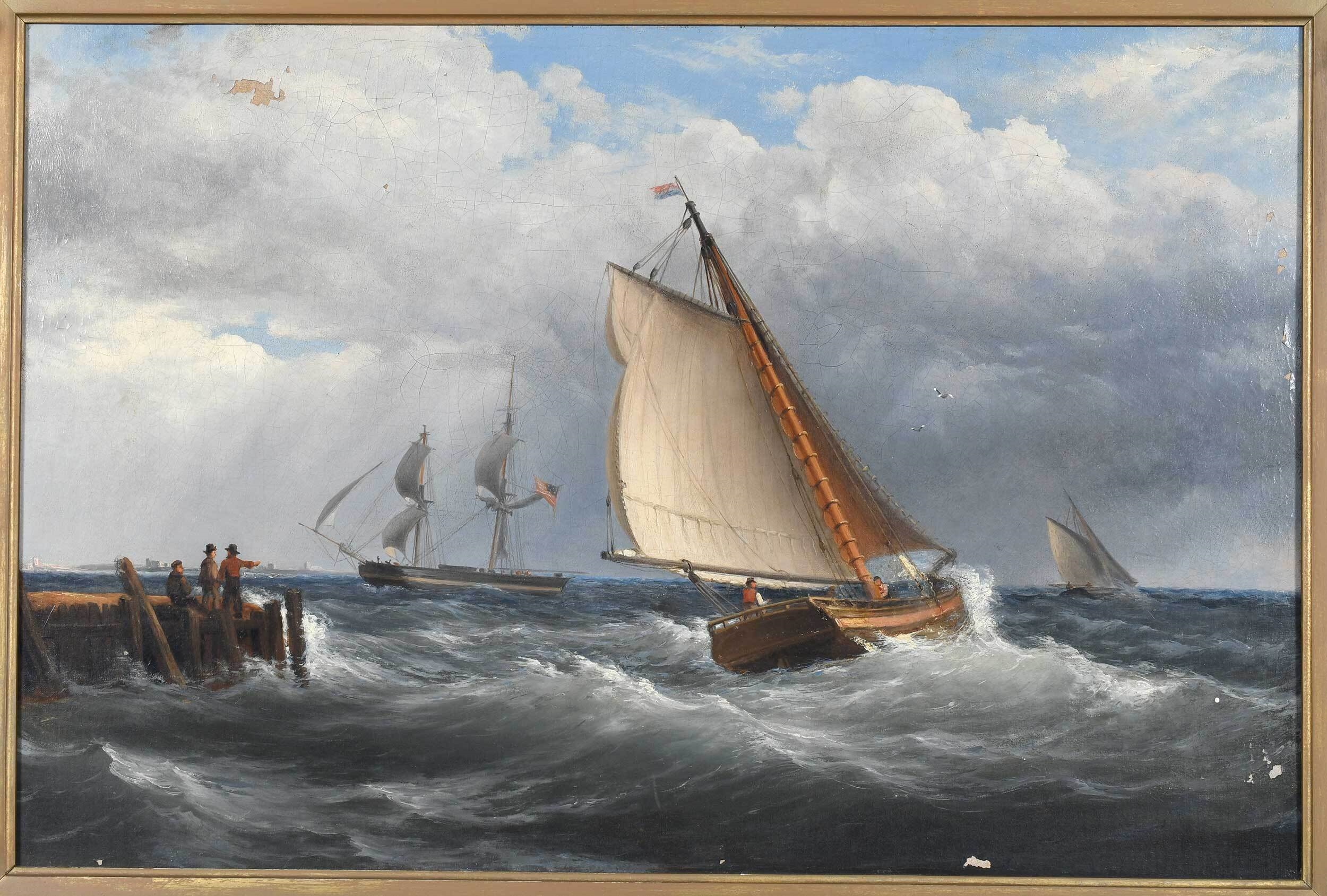 George Robert Bonfield | American Ship off the Coast of Holland (1885 ...