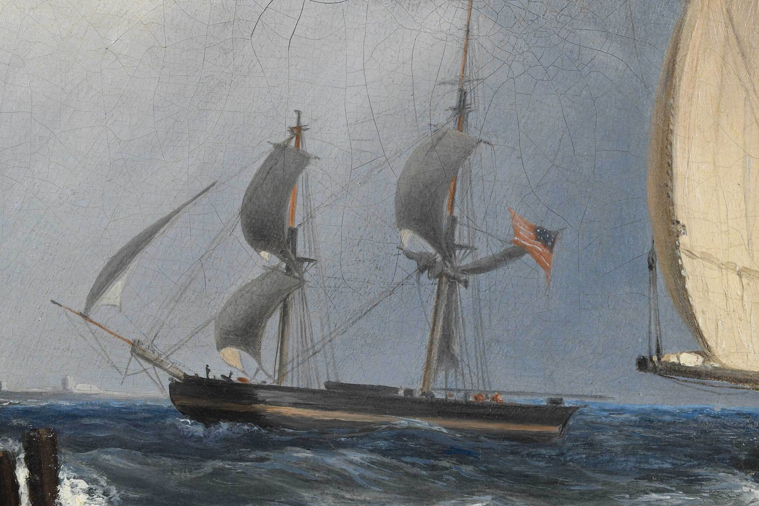 George Robert Bonfield | American Ship off the Coast of Holland (1885 ...