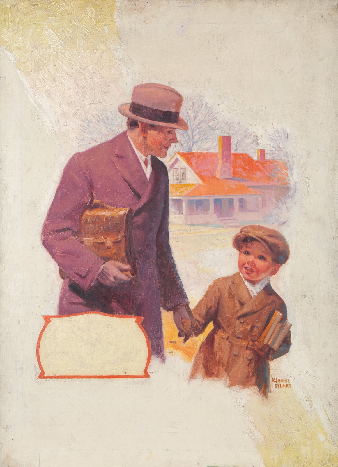 Raymond James Stuart | Walking to School with Dad | MutualArt