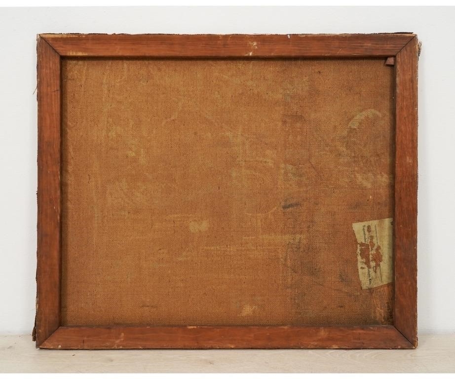 George Harding | Spring/summer landscape with stream and brick factory ...