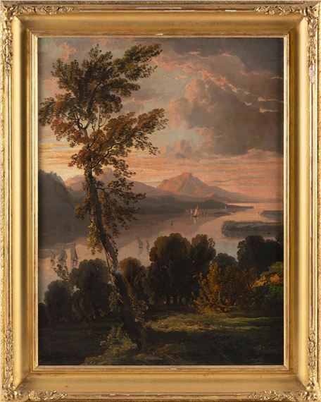 Victor de Grailly | Sunset on the Hudson near West Point. | MutualArt