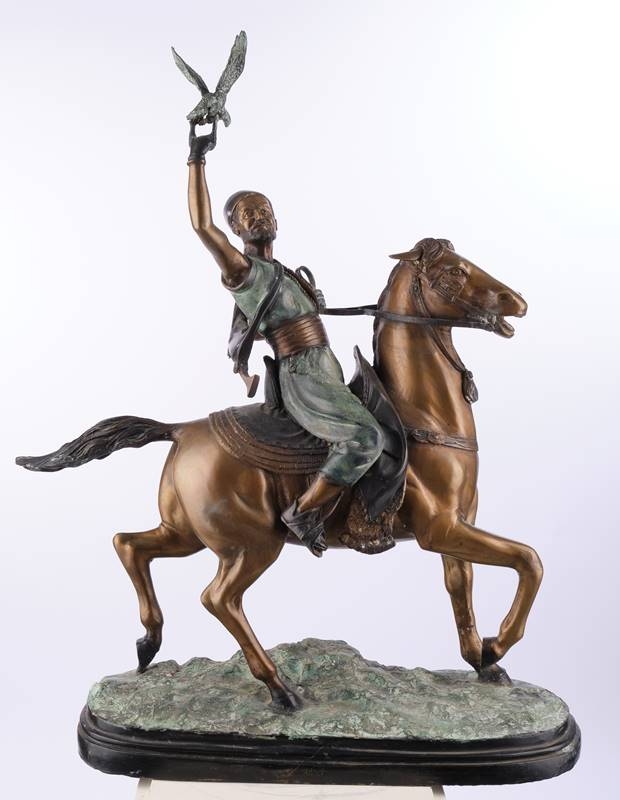 Pierre-Jules Mene | Arabischer Falkner zu Pferd (61) | MutualArt