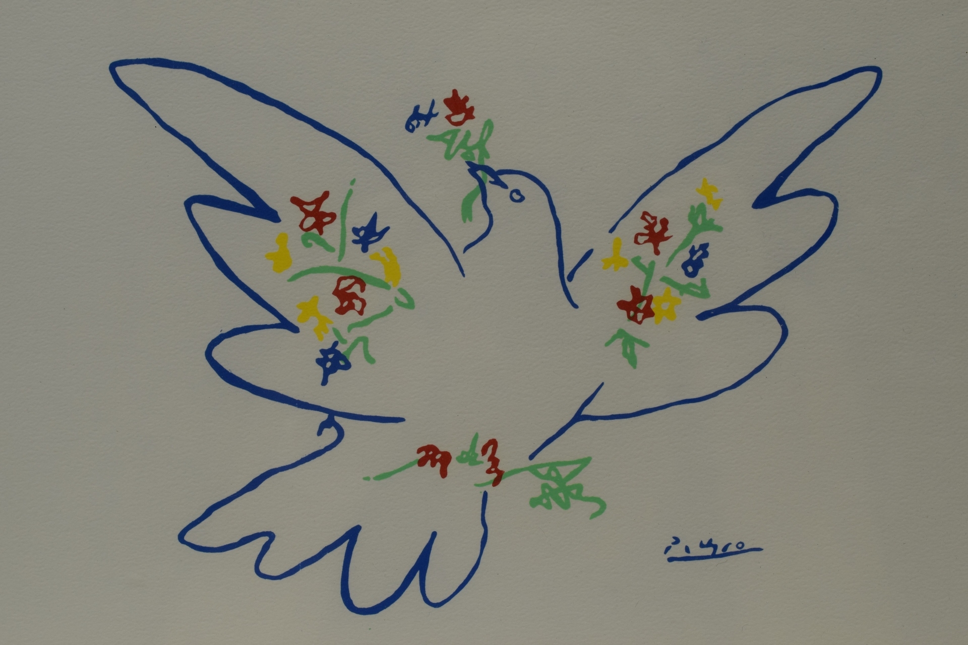 Pablo Picasso | DOVE OF PEACE W/ FLOWERS | MutualArt