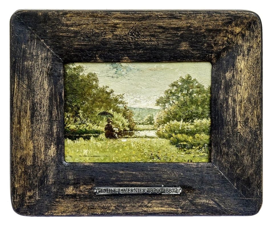 Emile Louis Vernier | Pair of miniature landscapes | MutualArt