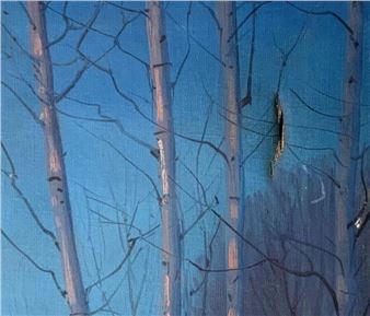 Svend Rasmussen Svendsen | Painting of a Snowy Path at Sunset. | MutualArt