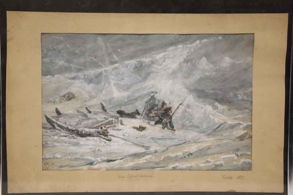 European School, 19th Century | Trekking in the Frozen Tundra (1873 ...
