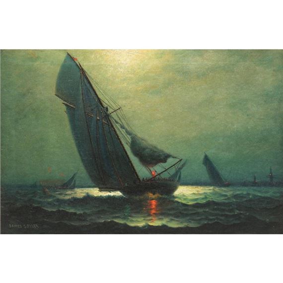 James Gale Tyler | MOONLIT SHIPS AT SEA | MutualArt