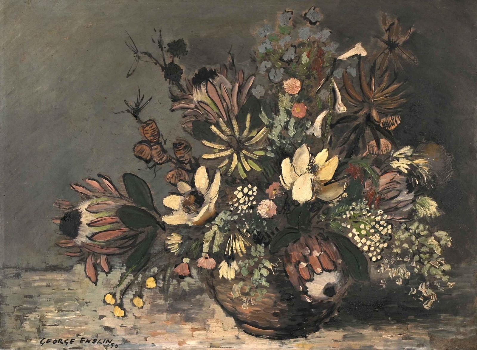 George Enslin | Still Life with Proteas and Wild Flowers (1956) | MutualArt